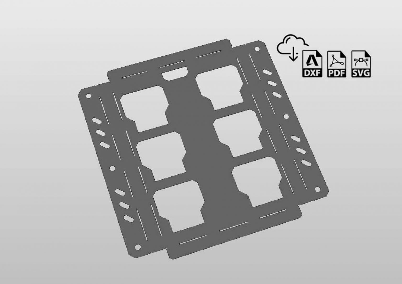 Milwaukee Packout Mounting Plate (Center 0.5.0) DXF File - StepFIVE40 ...