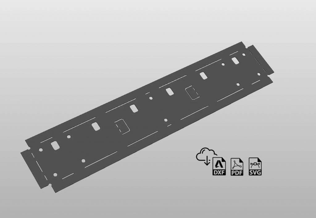 Storage Bin System 5 Bin Wall Mount and 3.5in Bins DXF file ...
