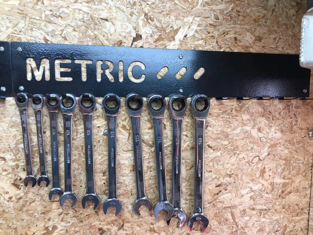 Wrench Hanger Rack Hooks (Metric Text) DXF File - StepFIVE40 DXF Files