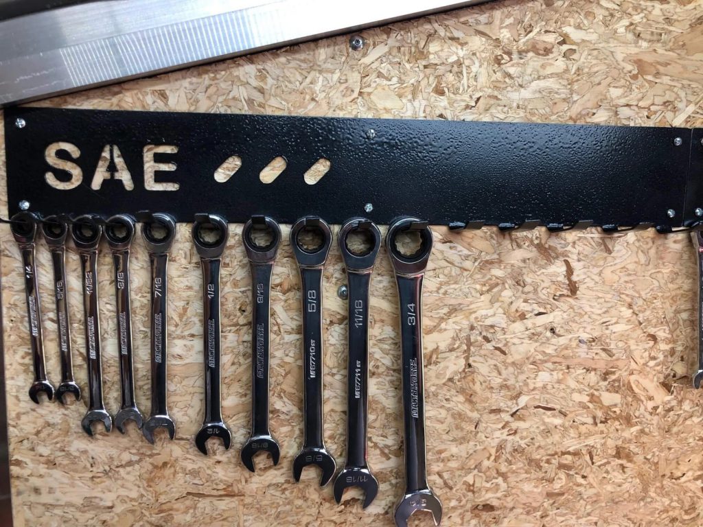 Wrench Hanger Rack Hooks (SAE Text) DXF File - StepFIVE40 DXF Files